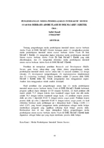 PENGEMBANGAN MEDIA PEMBELAJARAN INTERAKTIF SISTEM STARTER BERBASIS ADOBE FLASH DI SMK MA’ARIF 1 ...